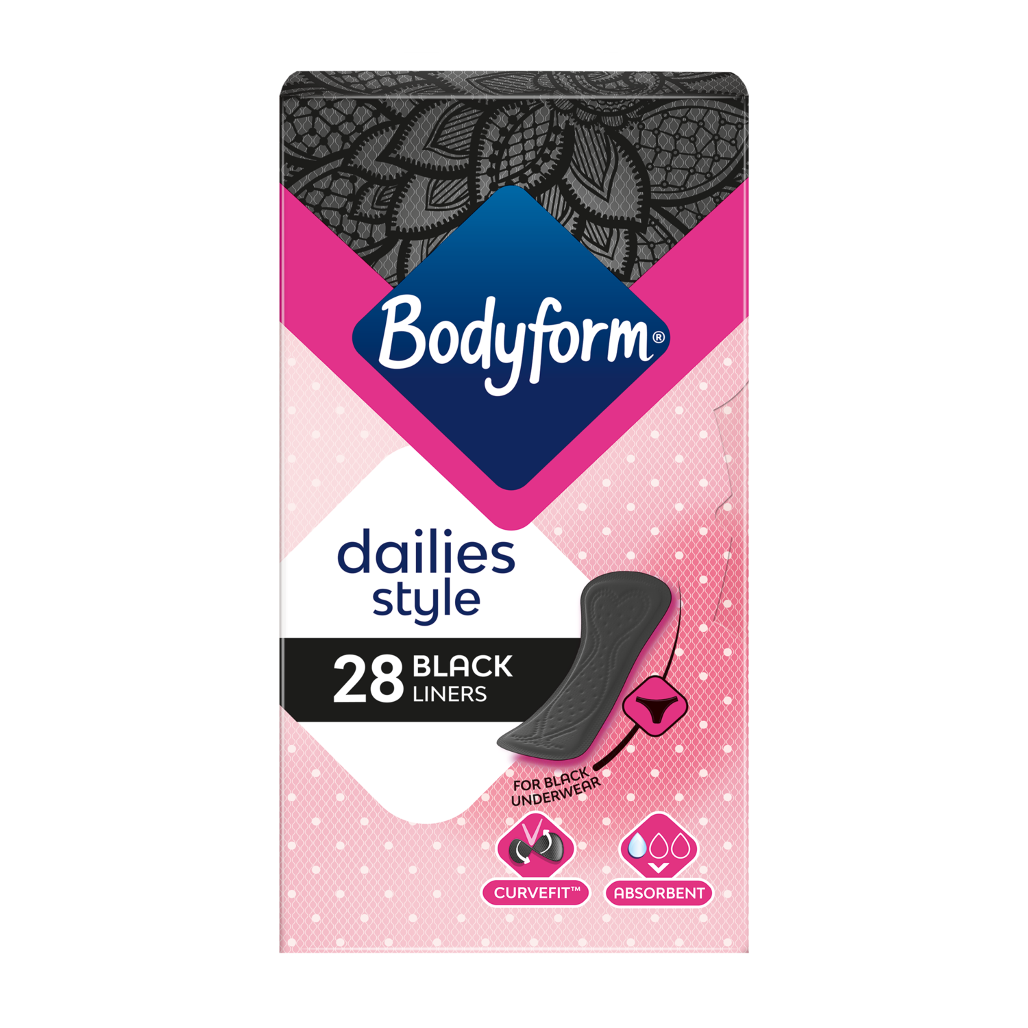 Bodyform Dailies Style Black Liners | Bodyform